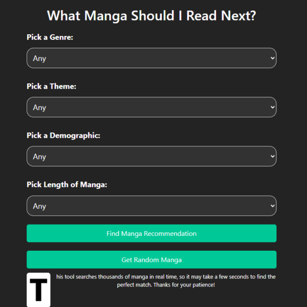 Manga Recommendation tool - What manga should you read next? - Read Manga